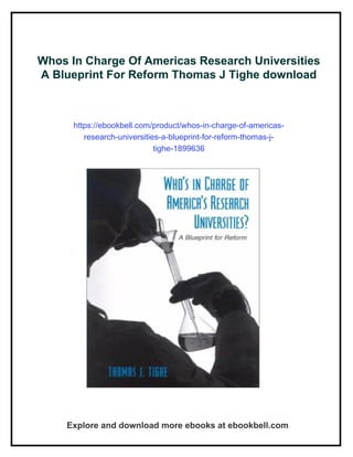 Whos In Charge Of Americas Research Universities A Blueprint For Reform ...