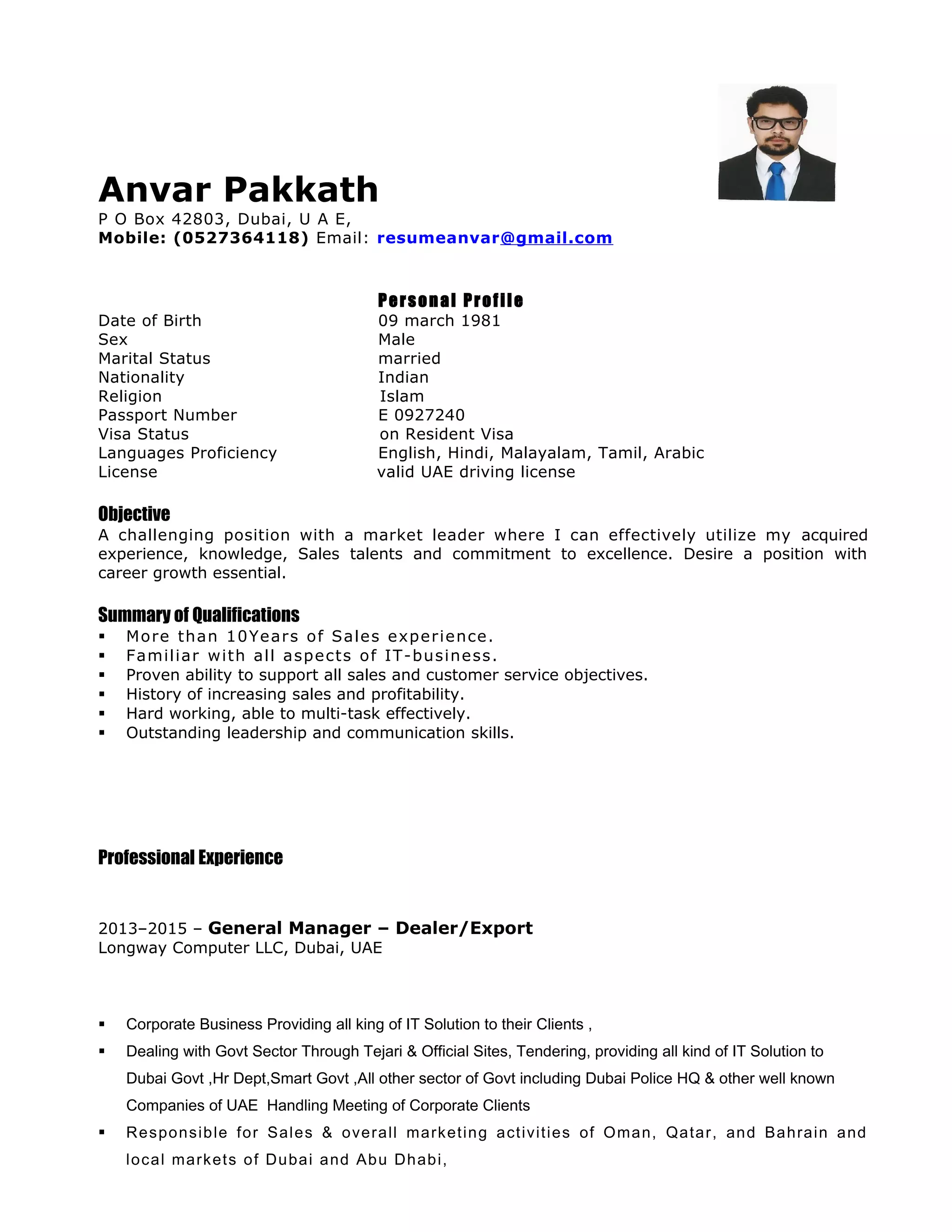 Resume-Anvar Pakkath | DOC