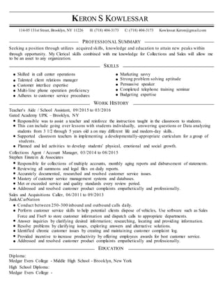 SALLY LUTCHMAN Resume 7 | DOCX | Business | Business and Finance