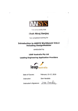 Ansys Certificate 2 | PDF