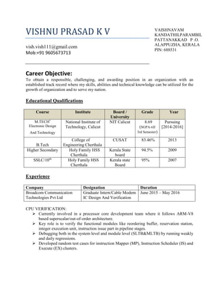 resume -vishnu_3 | PDF