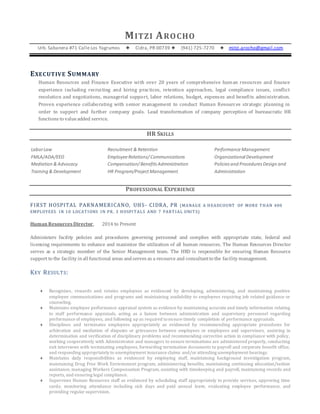 Mitzi Arocho resume- Human Resource Director | DOCX