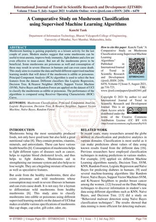 A Comparative Study on Mushroom Classification using Supervised Machine ...