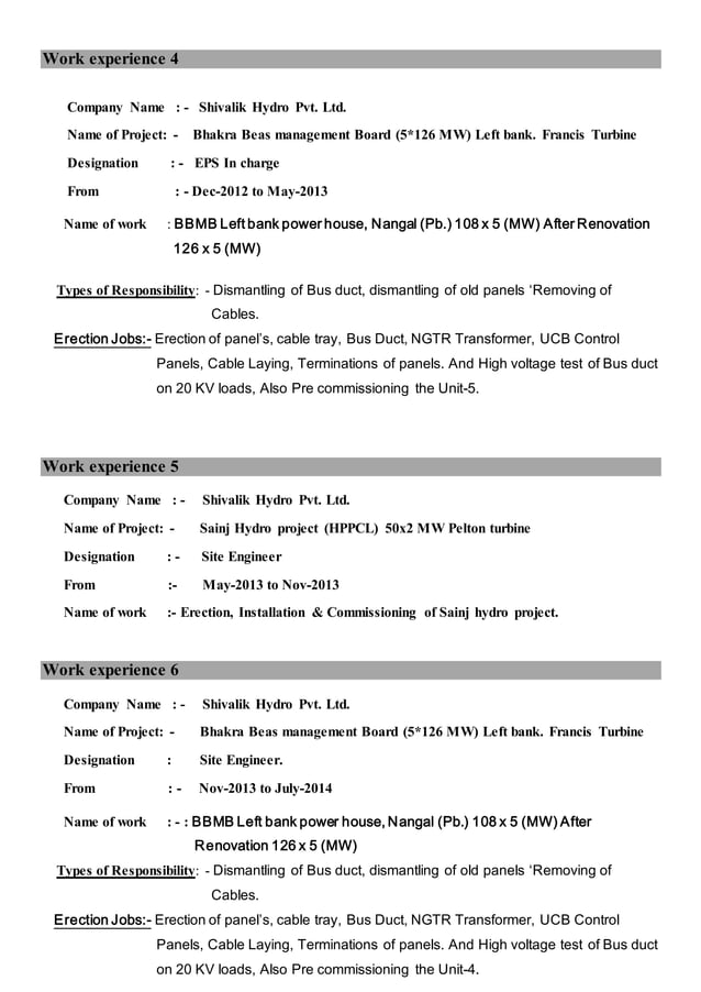 Sumeet Kumar Resume | DOCX | Power and Energy Industry | Industries