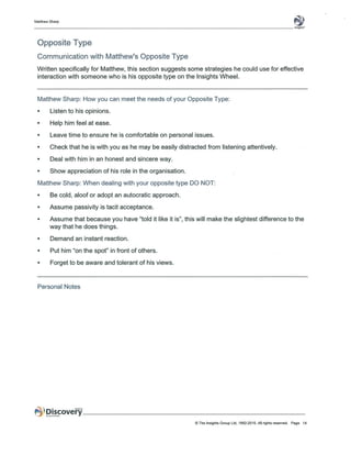 Insights Discovery - Personal Profile | PDF