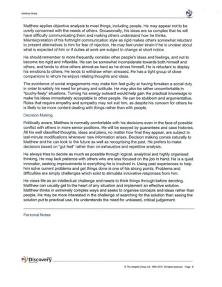 Insights Discovery - Personal Profile | PDF