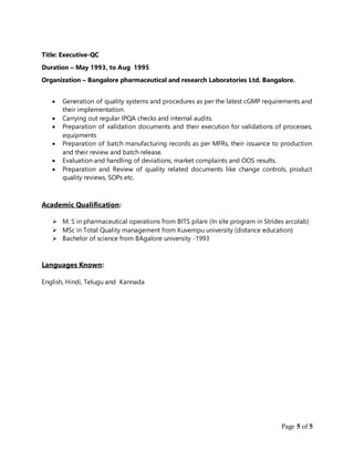 shyam resume new | DOCX | Manufacturing Industry | Industries