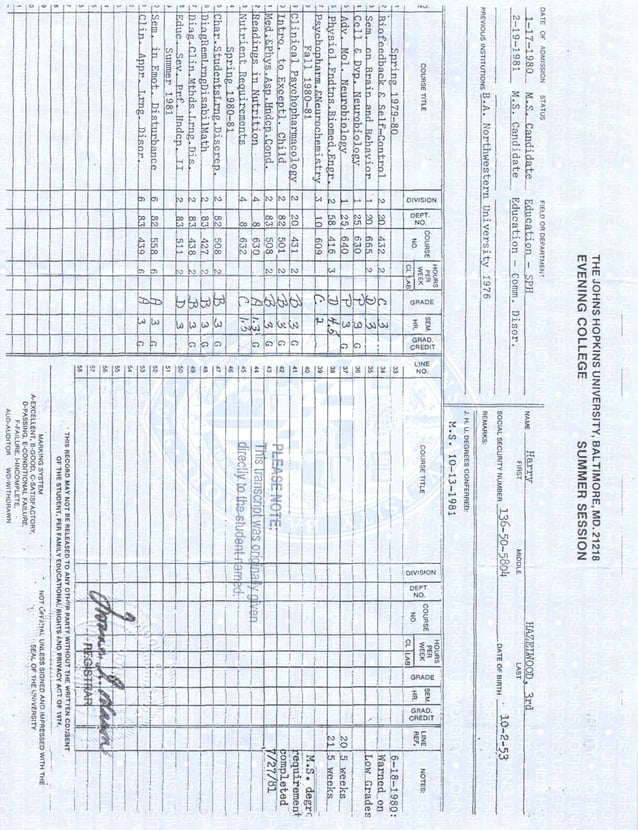 Johns Hopkins Univ.SOE transcript-1 | PDF