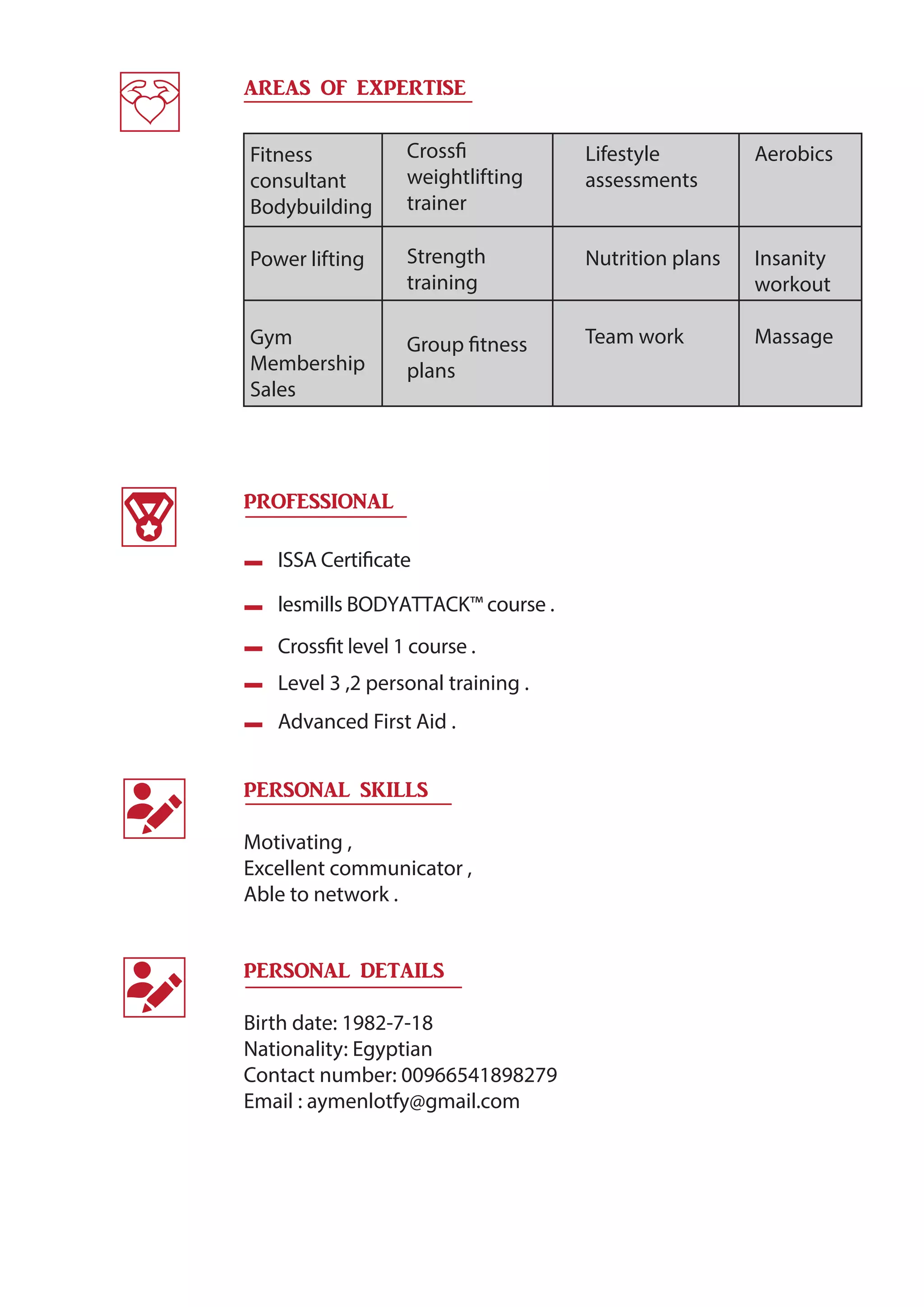 aymen lotfy fitniss cv | PDF