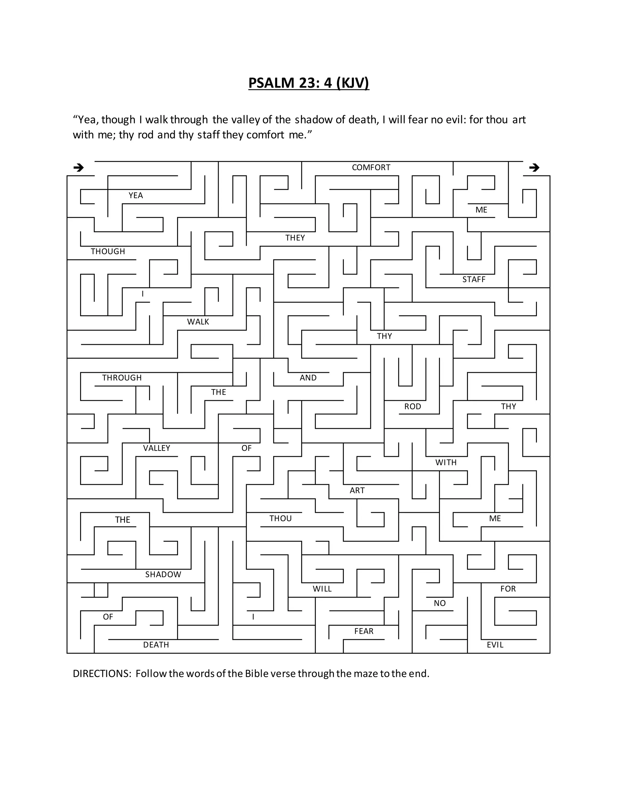 PSALM 23-4 MAZE | DOCX