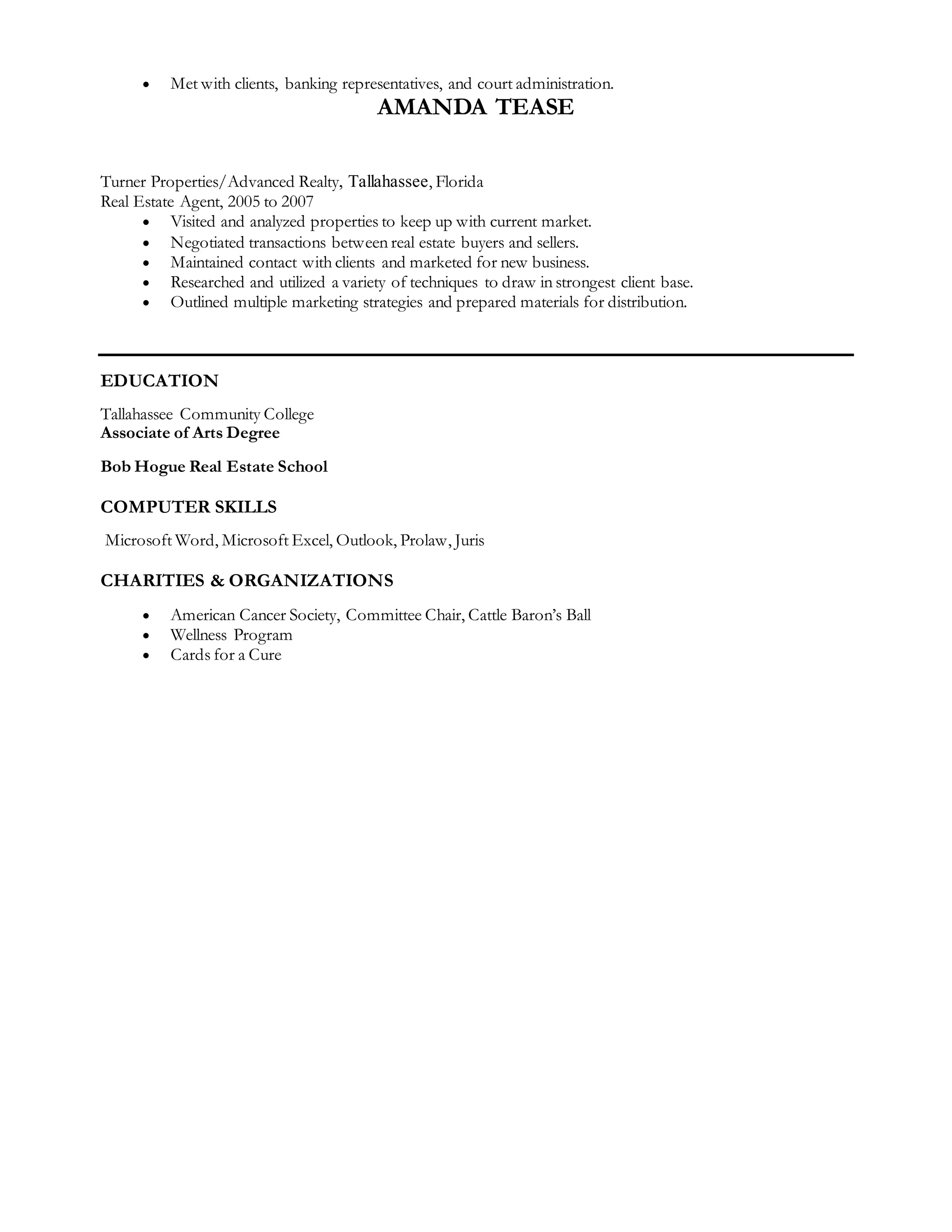 Amanda Tease-Resume 2015 | DOCX