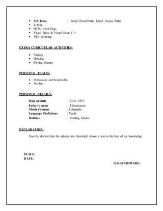 raji | DOCX | Programming Languages | Computing