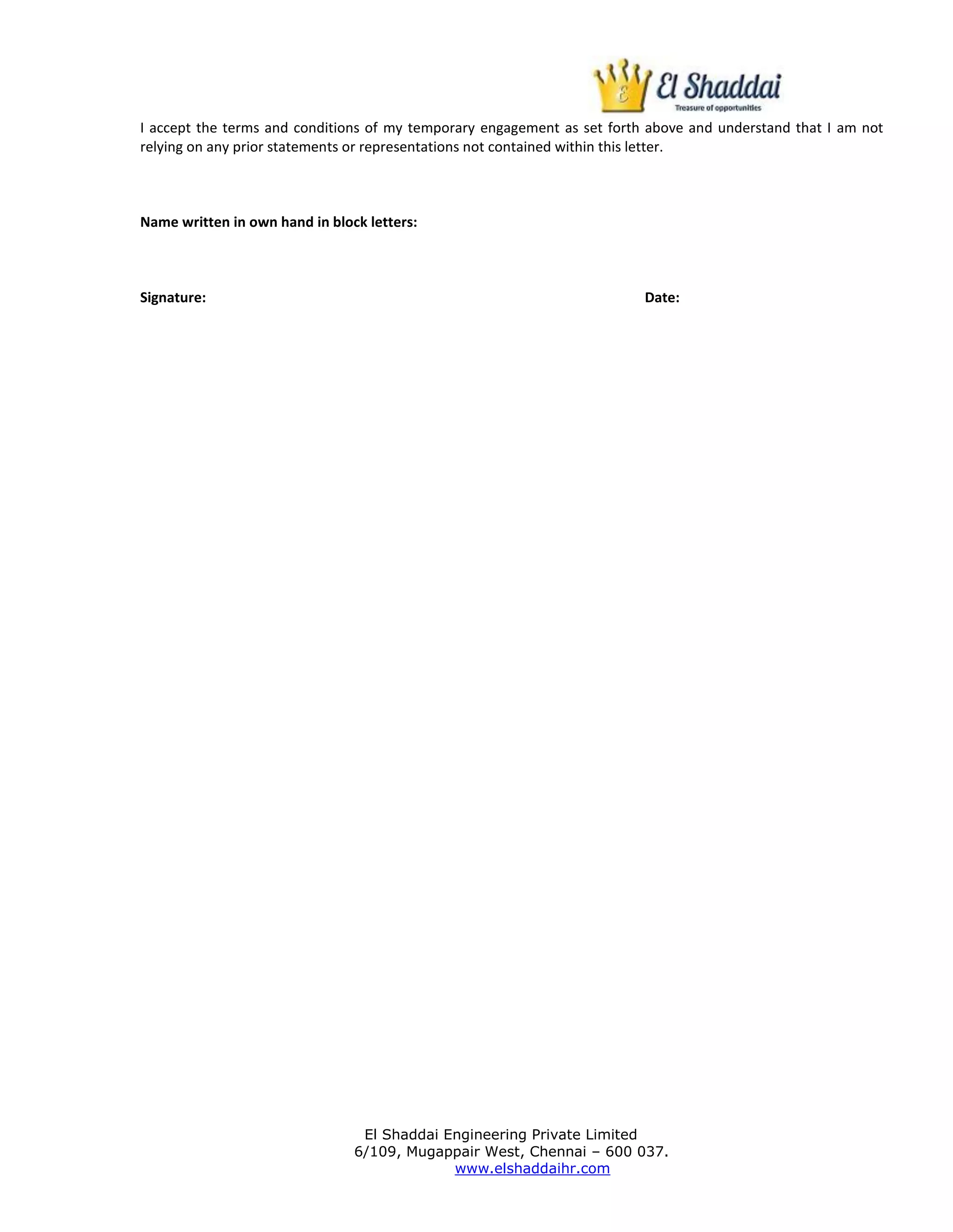 Revised Offer Letter - Manikandan | PDF