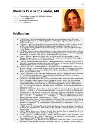 Publications and Public Speaking | DOCX