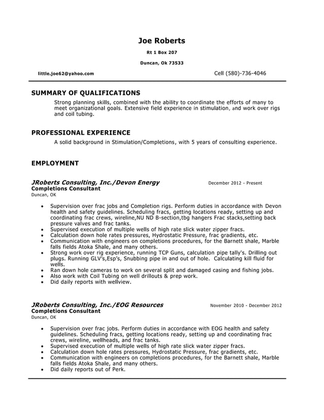 Joe Roberts Resume 2015 | PDF