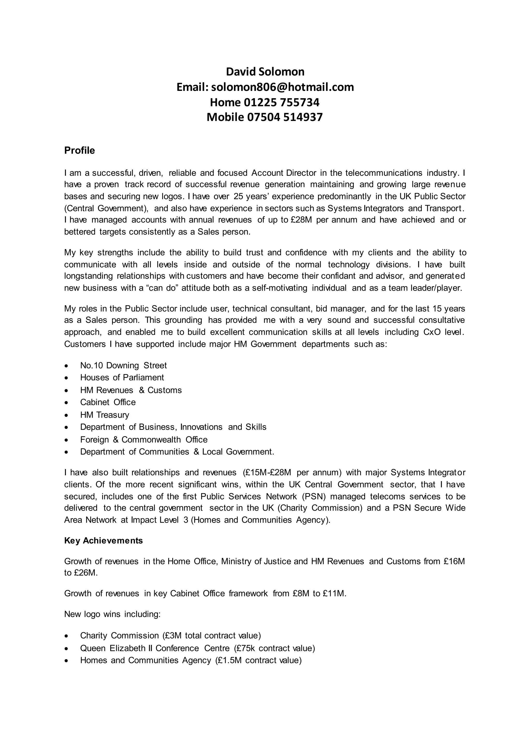 David Solomon CV Jan 2016 | DOCX