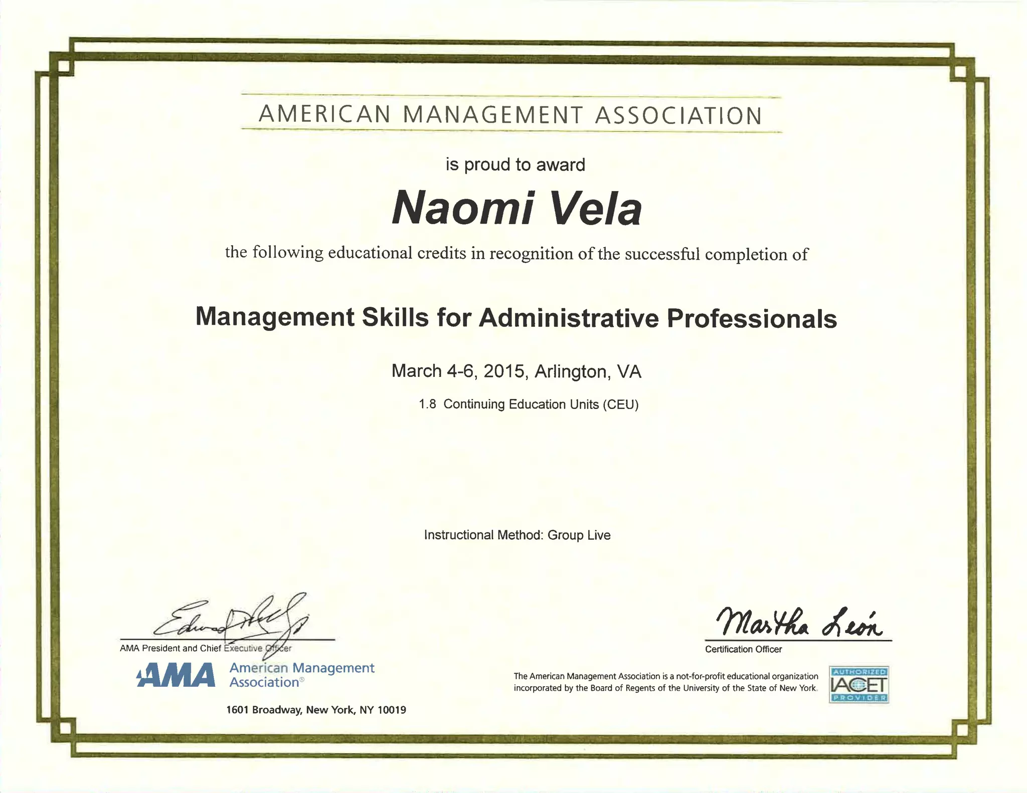 AMA Certificate | PDF