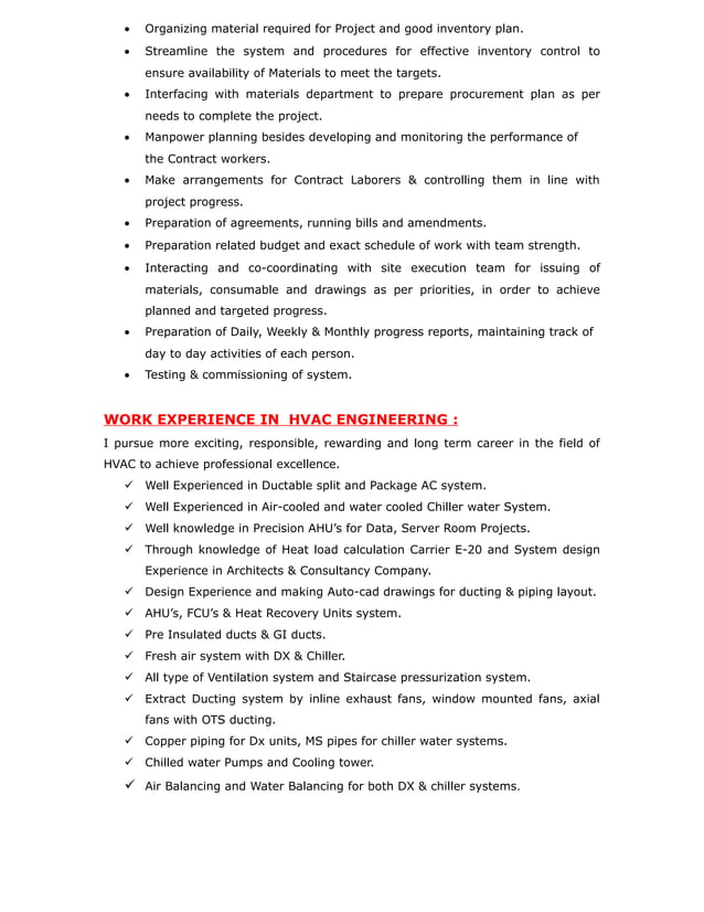 HVAC Engineer | DOC | Civil Engineering Industry | Industries