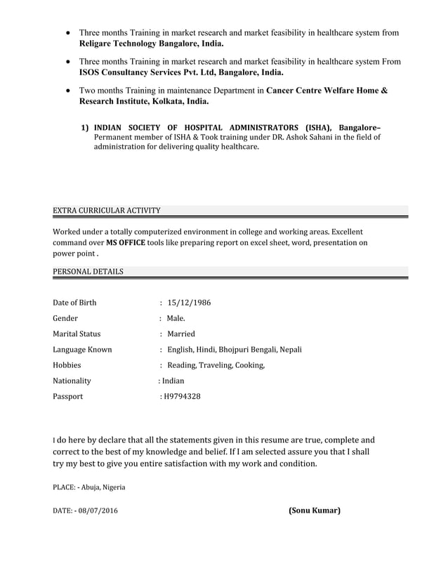 Resume - Sonu Kumar | PDF