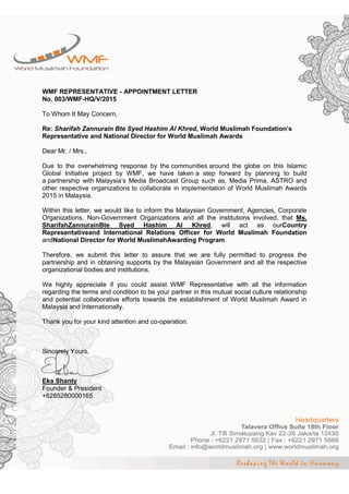 Designation Letter- Annur-signature | PDF | Islam | Religion & Spirituality