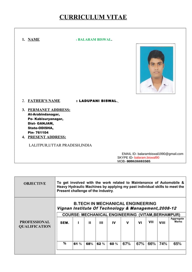 Resume@Balaram Biswal | PDF