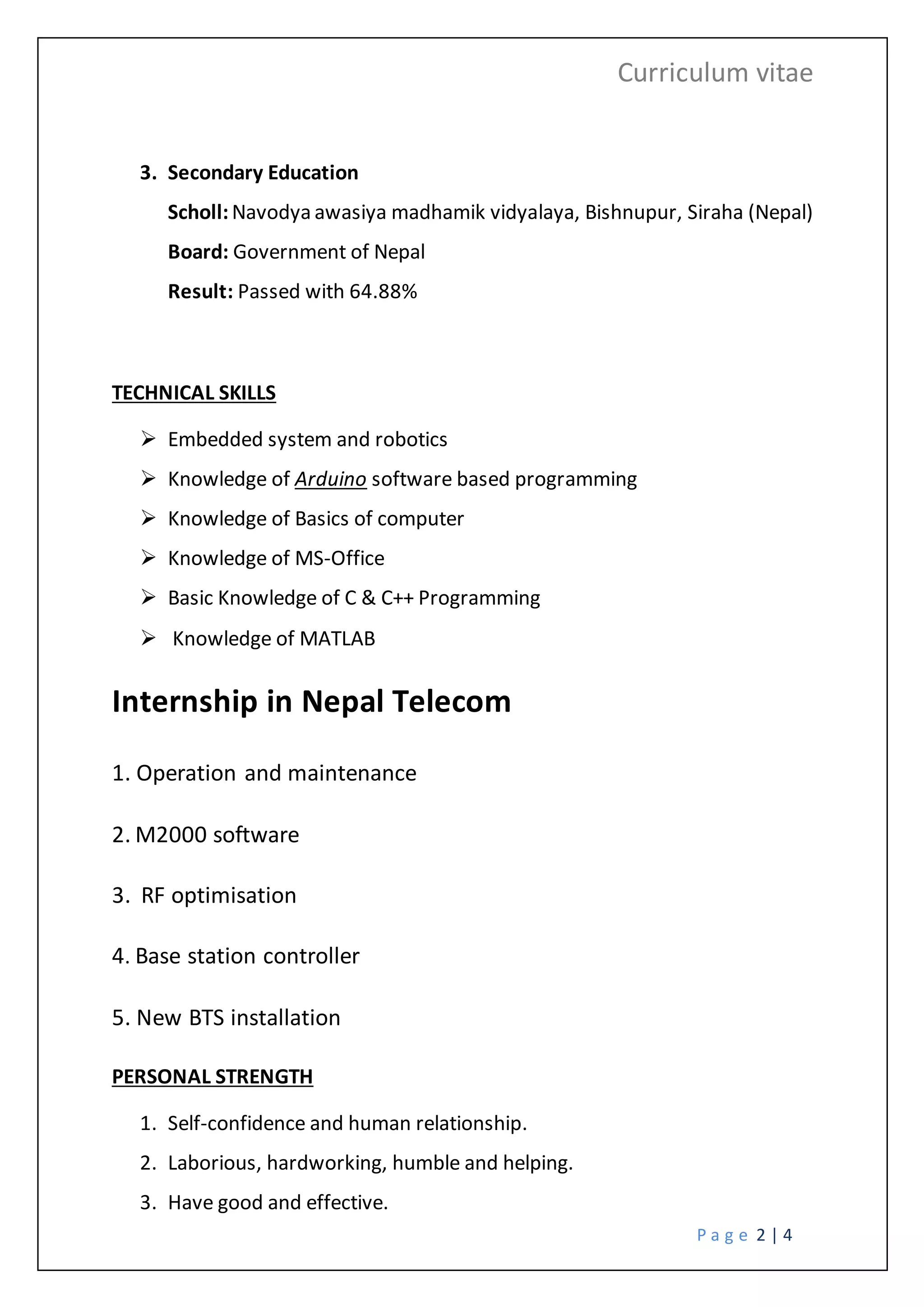 c v nepal 7 march | DOCX