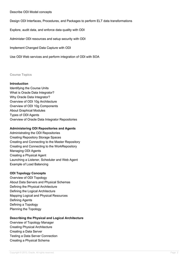 Oracle Data Integrator Administration and Development | PDF