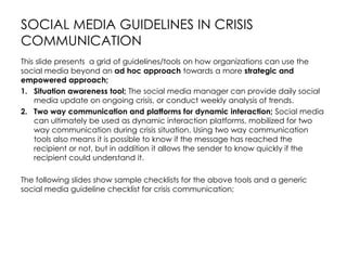 Social Media in Crisis Communication | PPTX