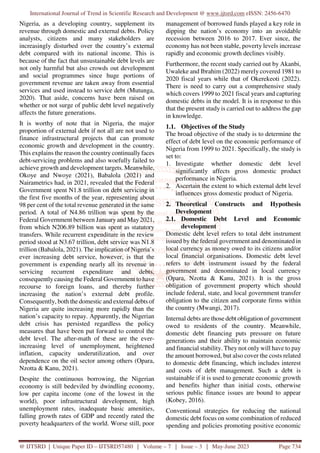 Developmental Effect of the Rising Debt Level in Nigeria | PDF
