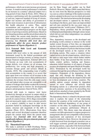 Developmental Effect of the Rising Debt Level in Nigeria | PDF