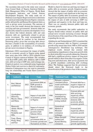 Developmental Effect of the Rising Debt Level in Nigeria | PDF