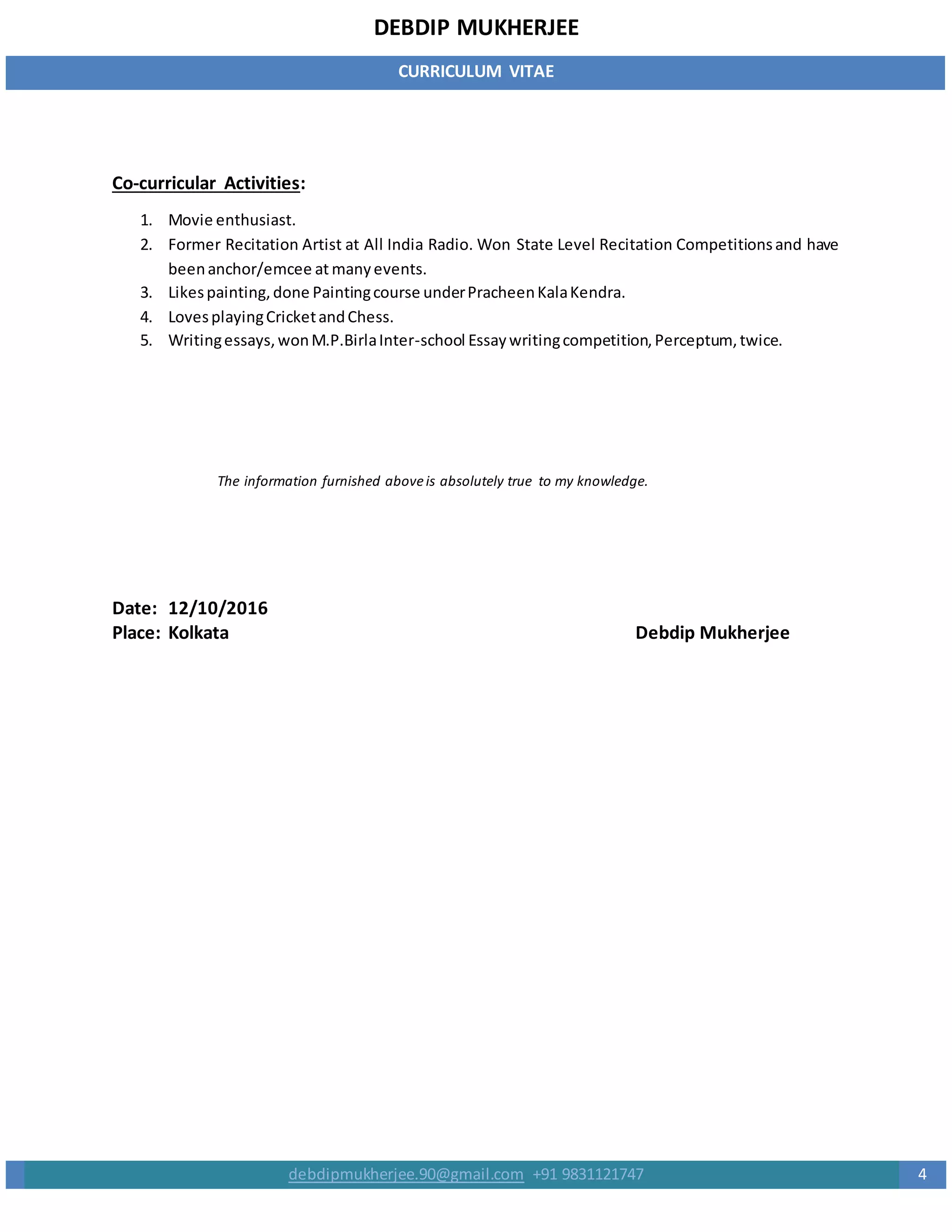 Resume - Debdip Mukherjee | DOCX