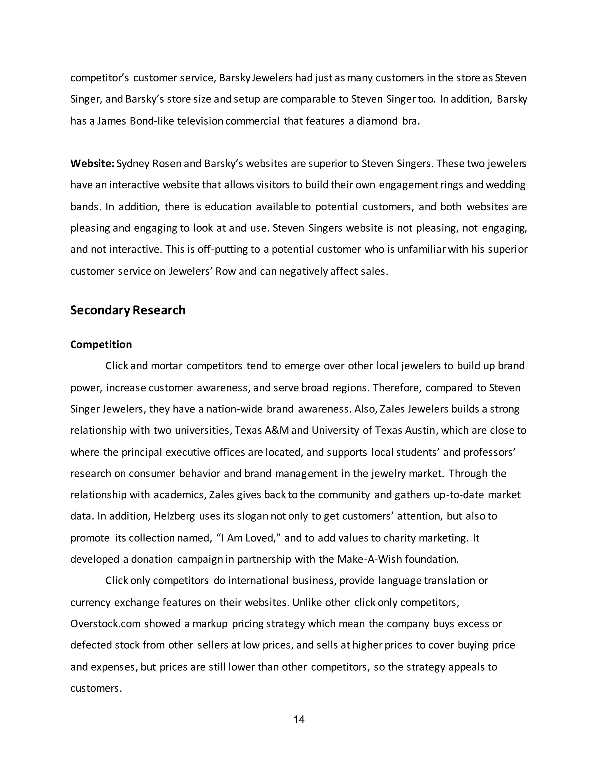 Steven Singer Final Project | DOCX | Sales | Business