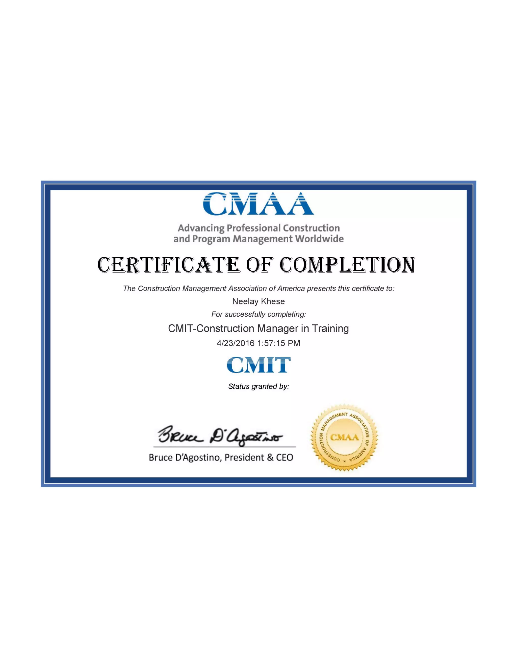 CMIT Certificate | PDF