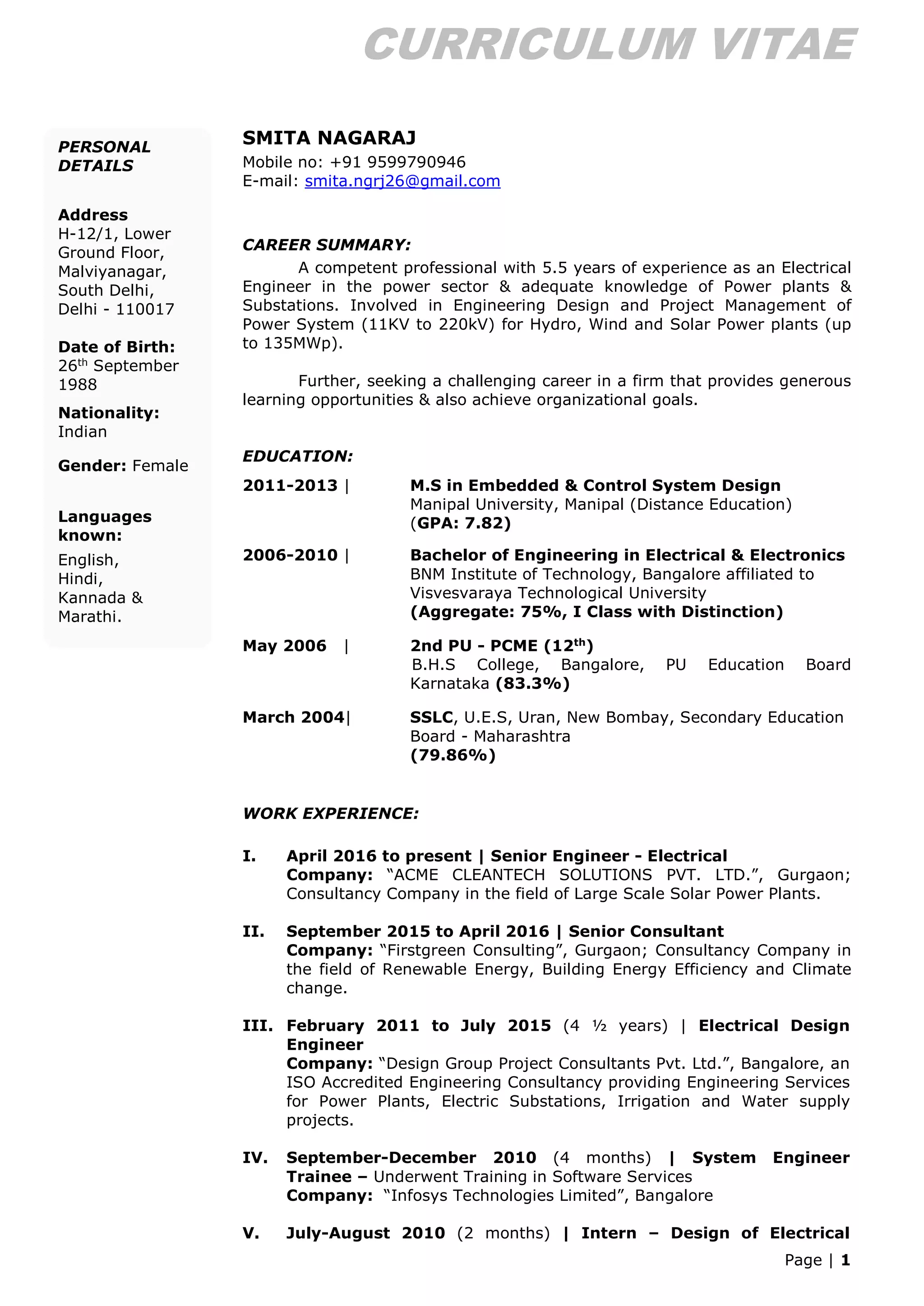 Resume-Smita | PDF