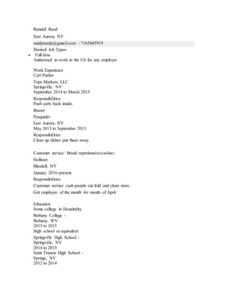 Randall Reed Res. | PDF
