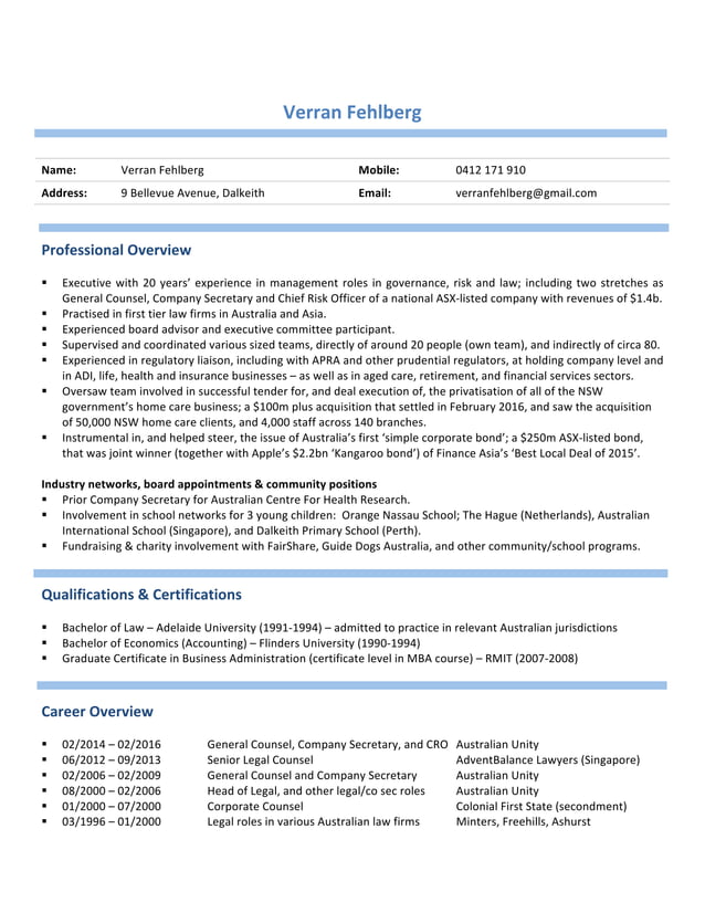 Resume clean Verran Fehlberg | PDF