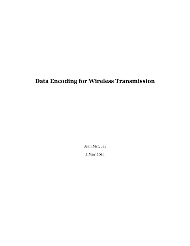 Data Encoding for Wireless Transmission | PDF