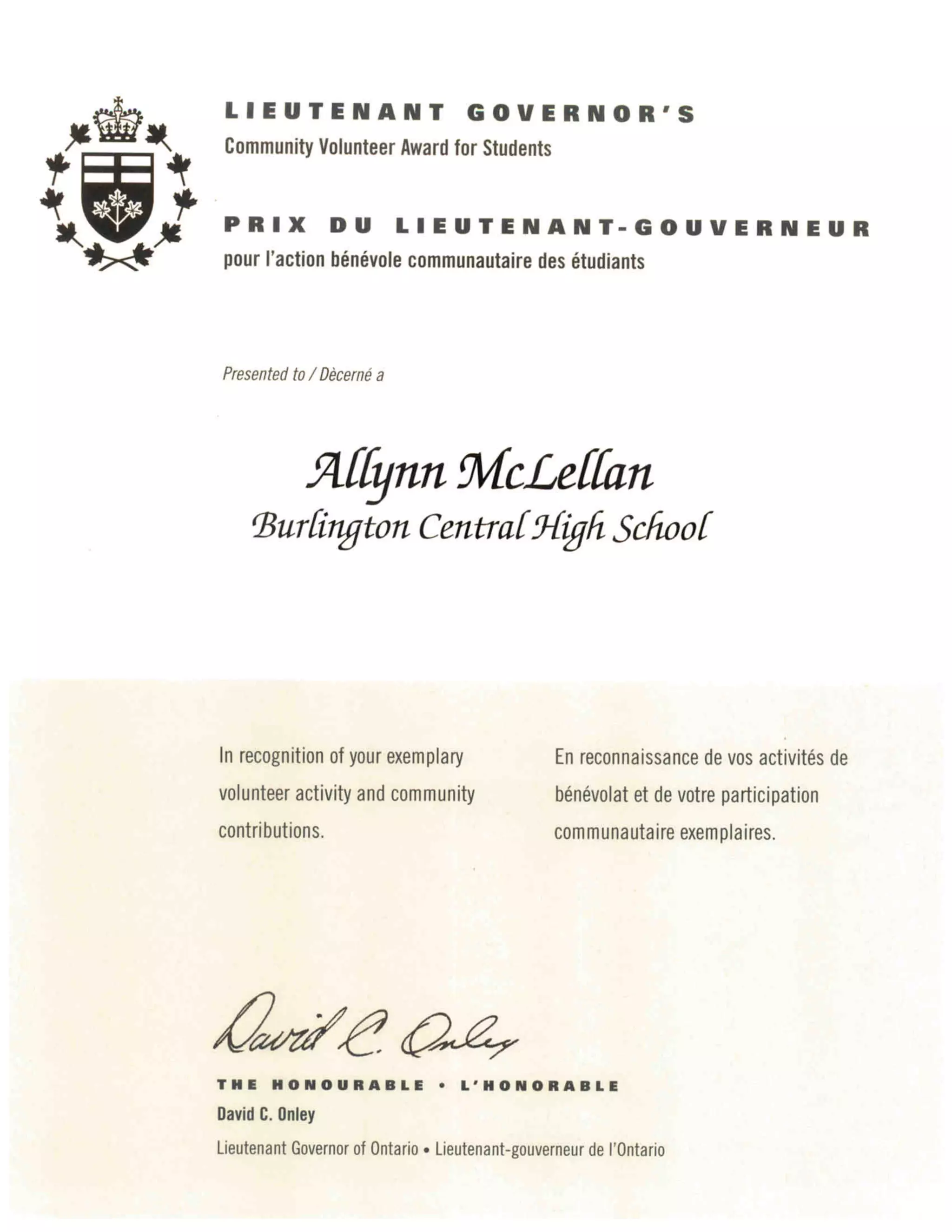 Community Volunteer Award | PDF