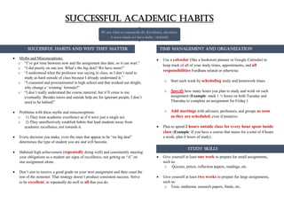 Successful Academic Habits | PDF | College Planning | College Education
