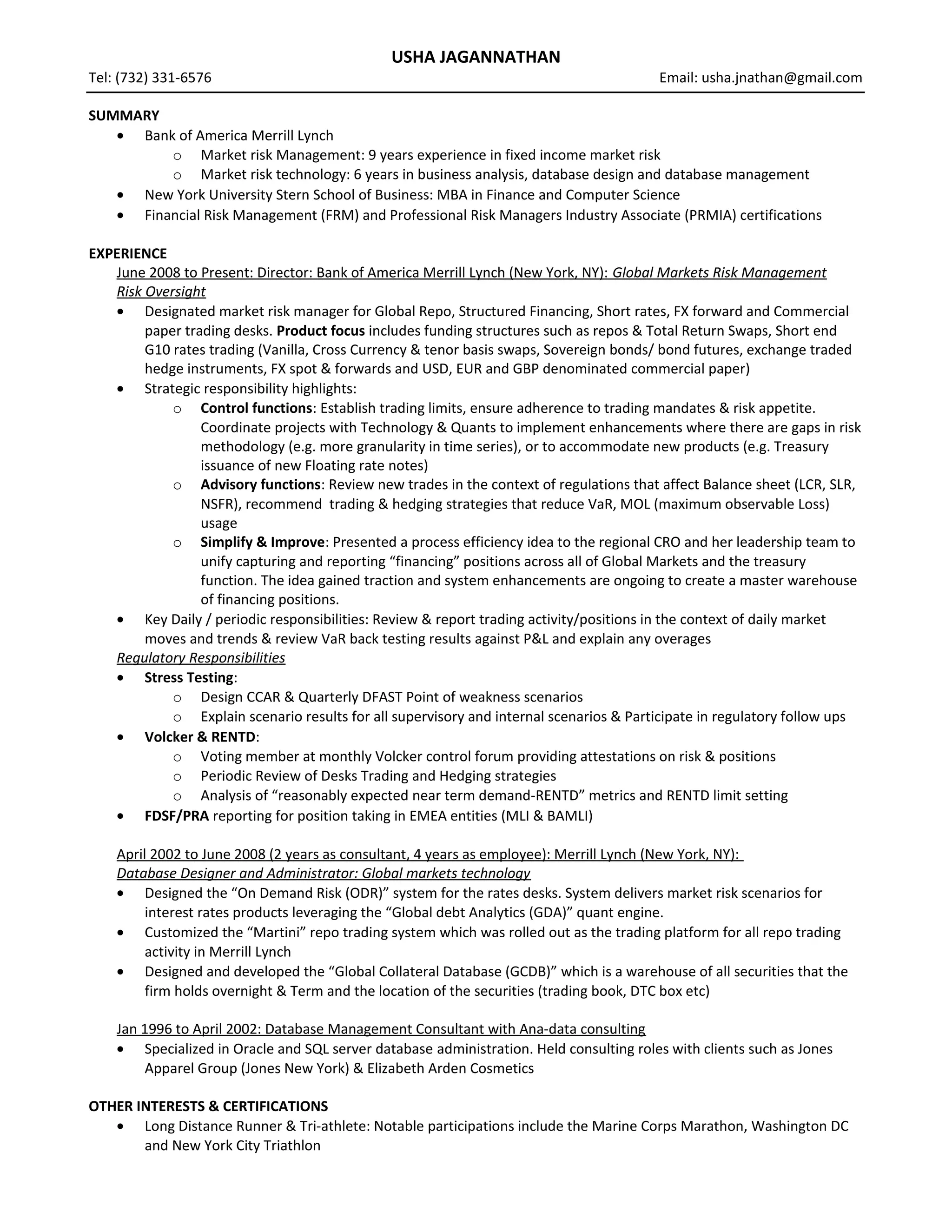 UshaJagannathanResume2016 | PDF