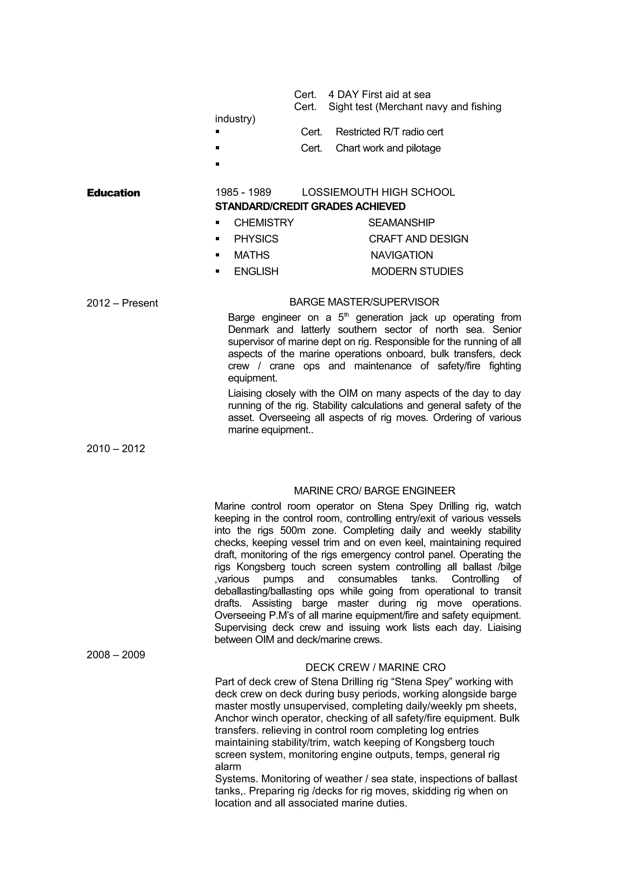 Stewart Slater CV | PDF