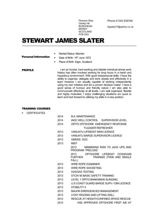 Stewart Slater CV | DOC