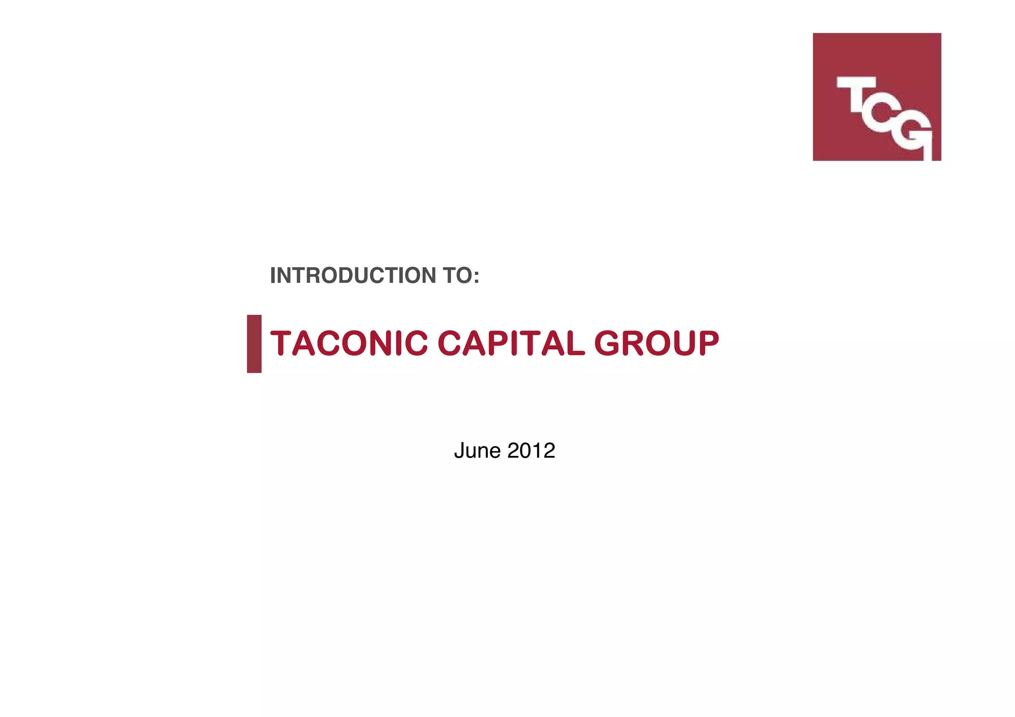 Taconic Capital Group | PDF