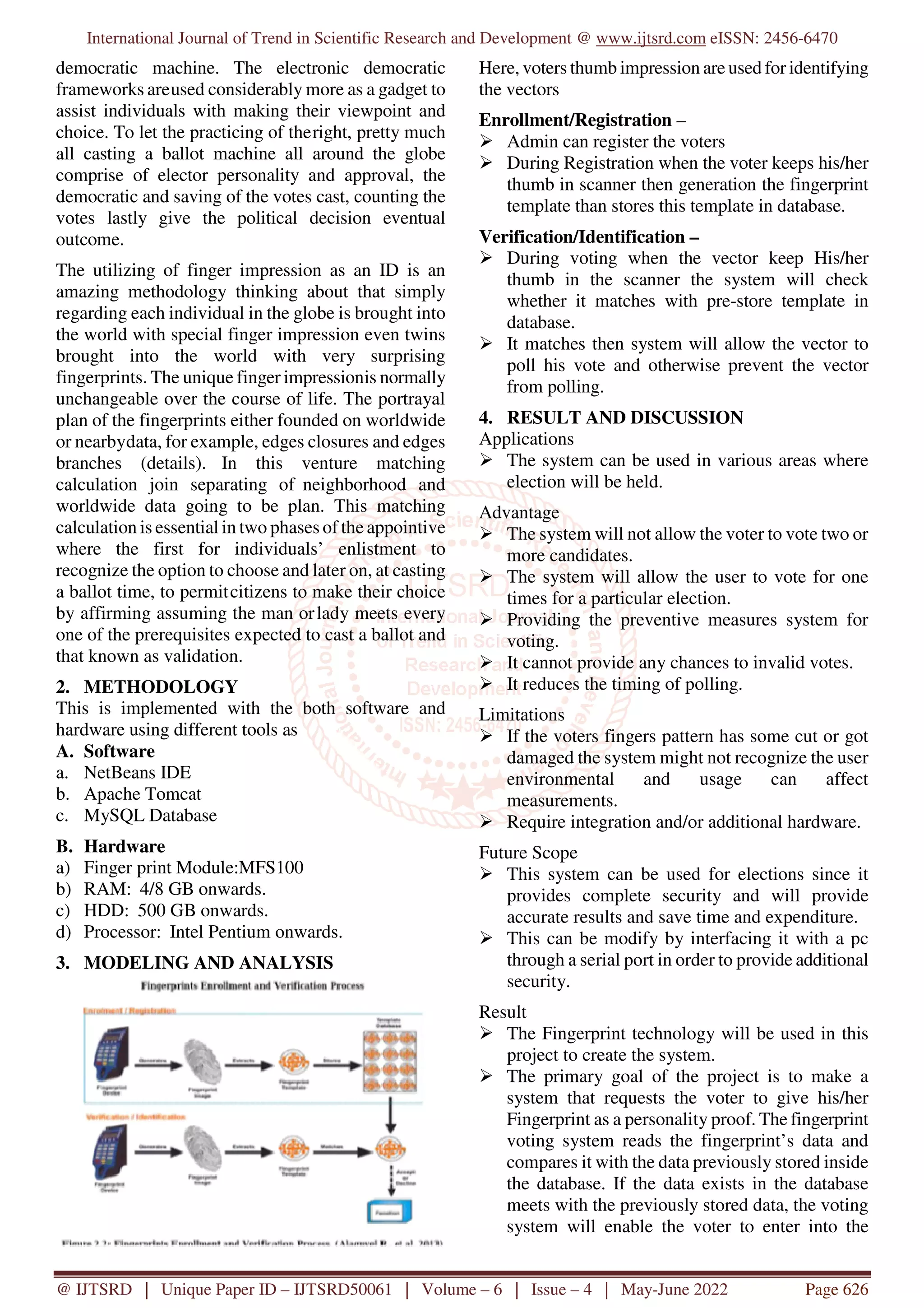 Fingerprint Based E Voting System | PDF
