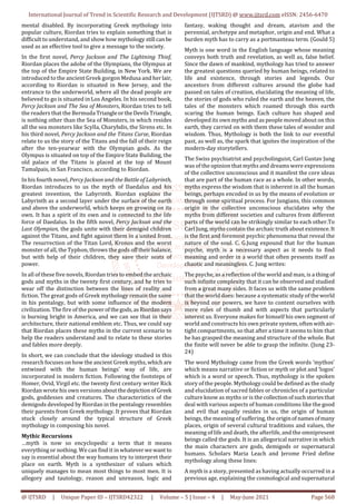 Reimagination of Greek Mythology in Rick Riordan’s Percy Jackson and ...