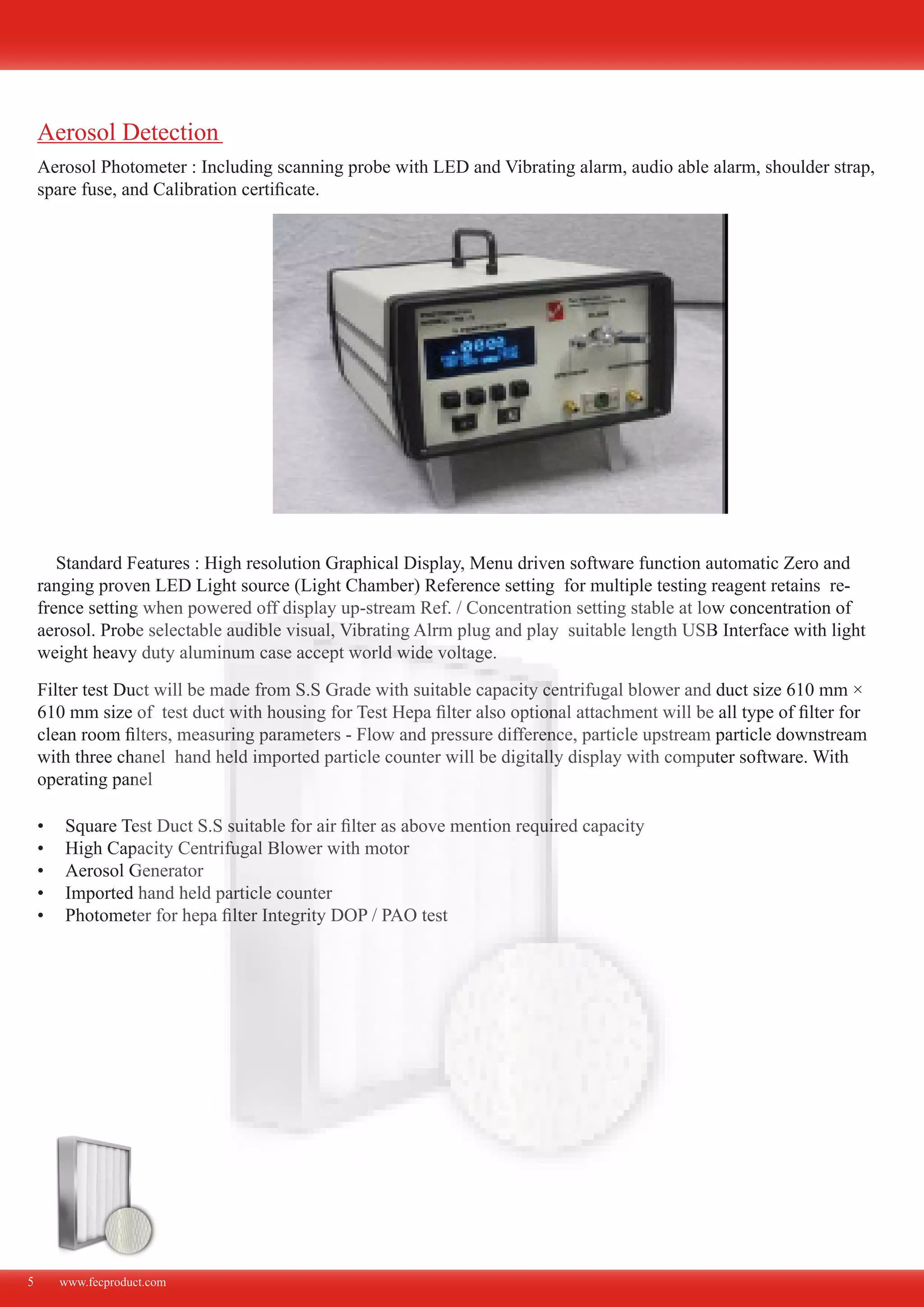 Hepa FIlter Test Manufacturer | PDF