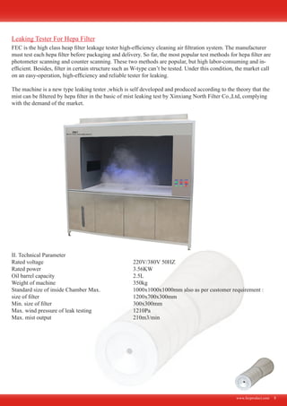 Testing/Manufacture/Hepa Filter Packaging Tester | PDF