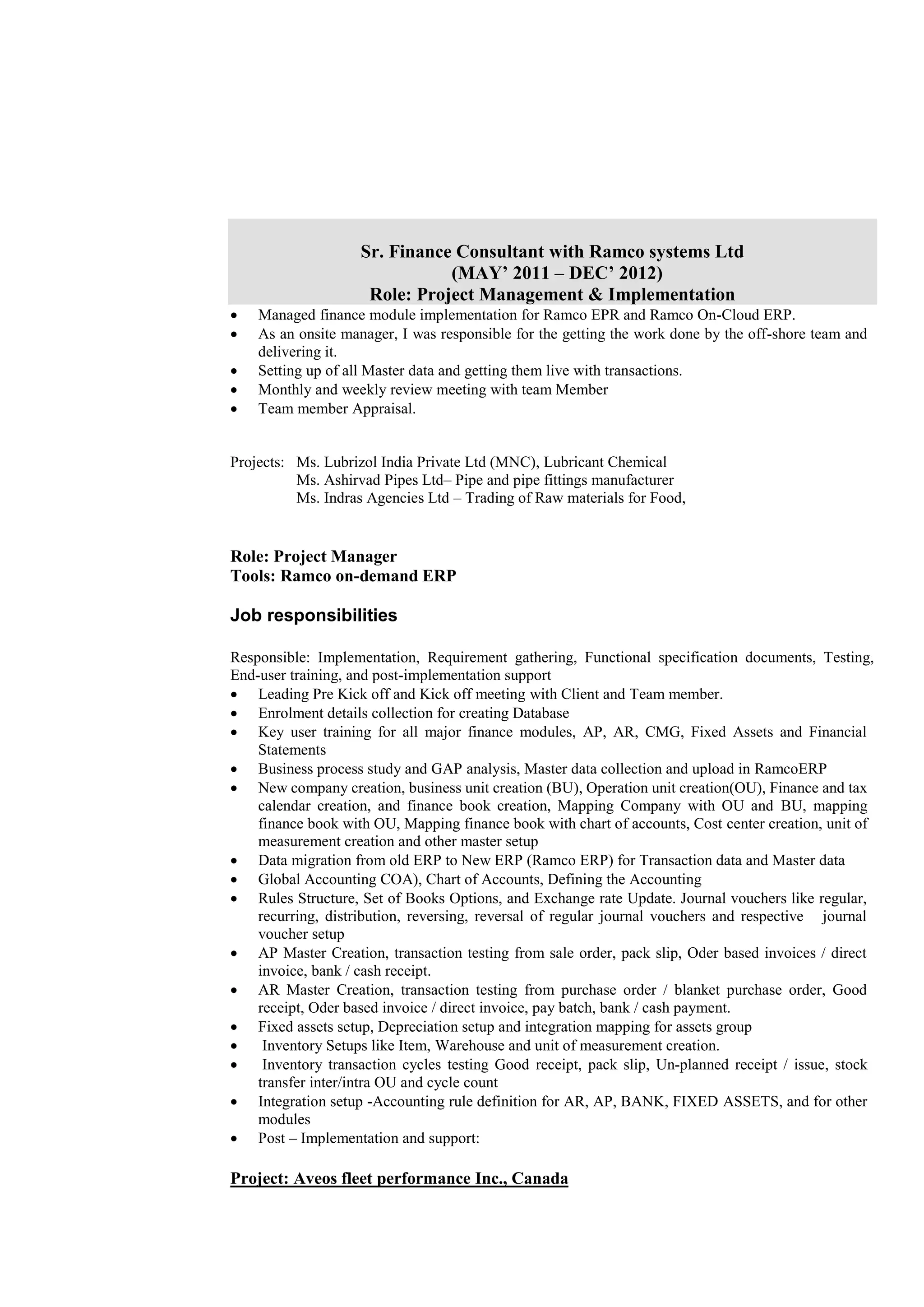 karthikeyan_profile-Project Manager | PDF