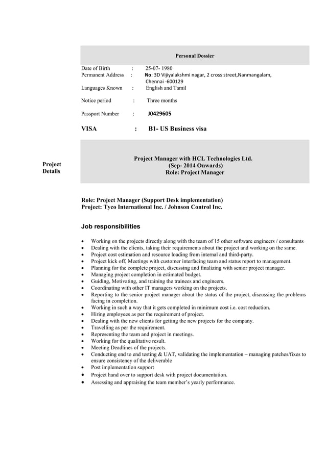 karthikeyan_profile-Project Manager | PDF